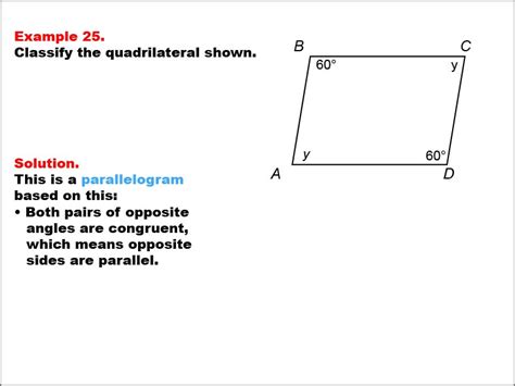 Math Example Polygons Quadrilateral Classification Example 25