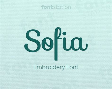 Sofia Embroidery Font Elegant Letters Script Cursive Machine