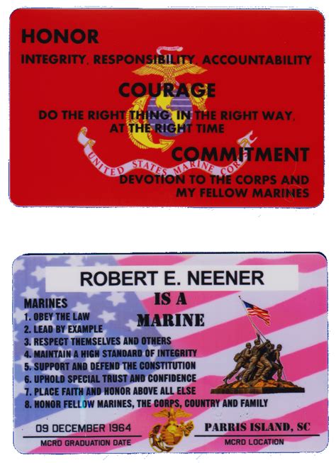 Marine Corps Values Card