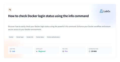 How To Check Docker Login Status Using The Info Command Labex
