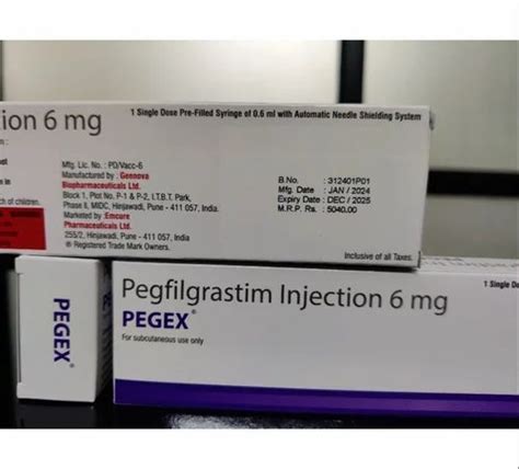 Pegex Pegfilgrastim Injection 6mg 1x06 Ml Vial At ₹ 1900piece In Lucknow