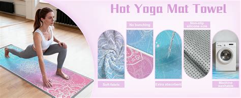 Alissgorat Yoga Towelabsorbent Yoga Mat Towel For Hot Yoga Non Slipstylish Prints