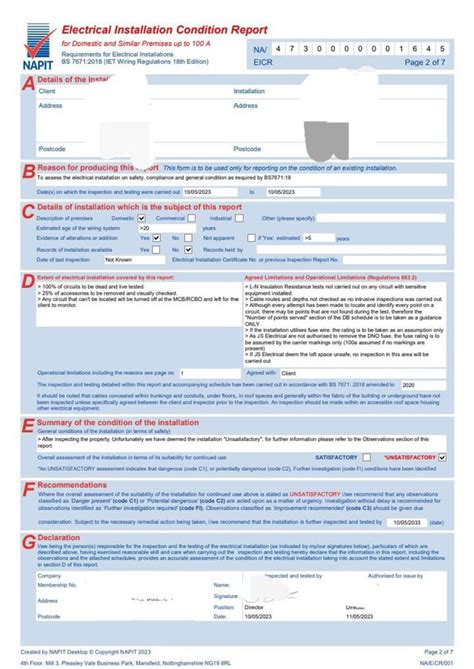Eicr Report Quote R Electrical