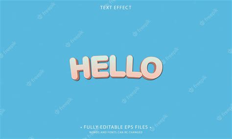 Premium Vector Hello Style Editable Text Effect
