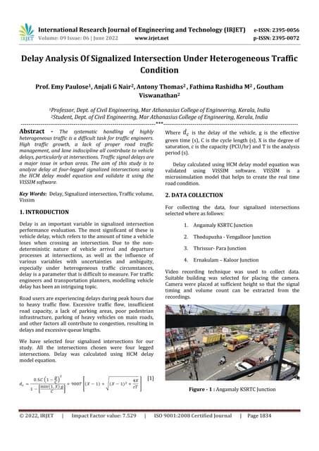 Delay Analysis Of Signalized Intersection Under Heterogeneous Traffic