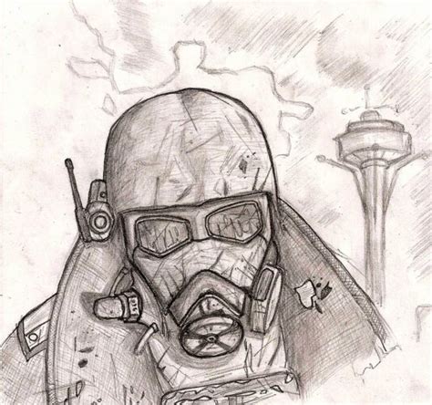 Fallout New Vegas — рисунок карандашом Stopgame