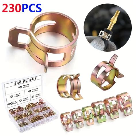 90pcs 스프링 호스 클램프 모음 키트 스프링 밴드 액션 연료 실리콘 진공 호스 튜브 클램프 저압 에어 클 temu