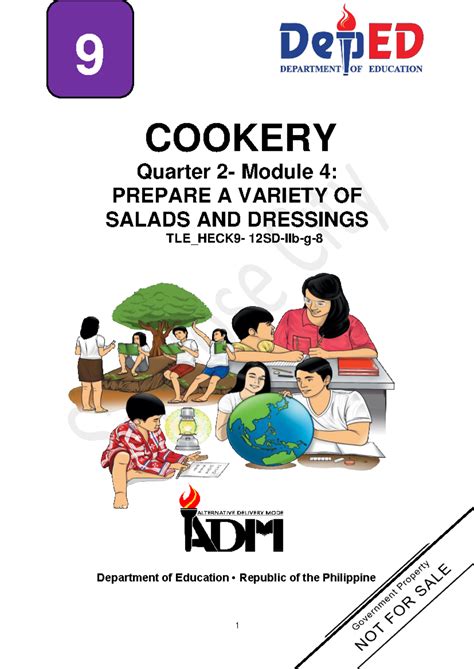 Tle9 Cookery Manual Cookery Quarter 2 Module 4 Prepare A Variety Of Salads And Dressings