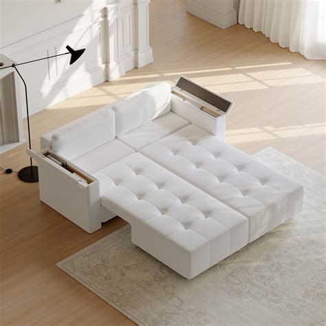 Modular Sectional Corduroy Reversible Sofa Bed