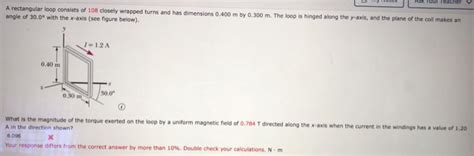 solved a rectangular loop consists of 108 closely wrapped