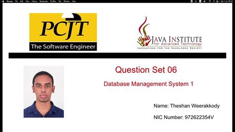 Database Task 06 Write An Update Query Statement 1st Year Java