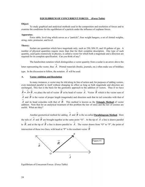 Force Table Updated Oct Pdf Physics