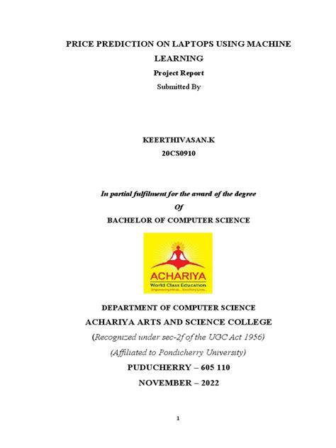 Report Mini Project Pdf Machine Learning Regression Analysis