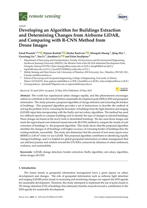 Pdf Developing An Algorithm For Buildings Extraction And Determining