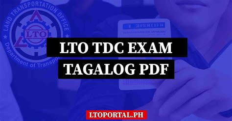 Lto Theoretical Driving Course Tdc Exam Filipino Tagalog Pdf