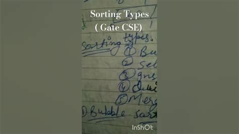 Types Of Sorting Gate Algorithm 2025 Target Cse Exam Compitition Sorting Struggle
