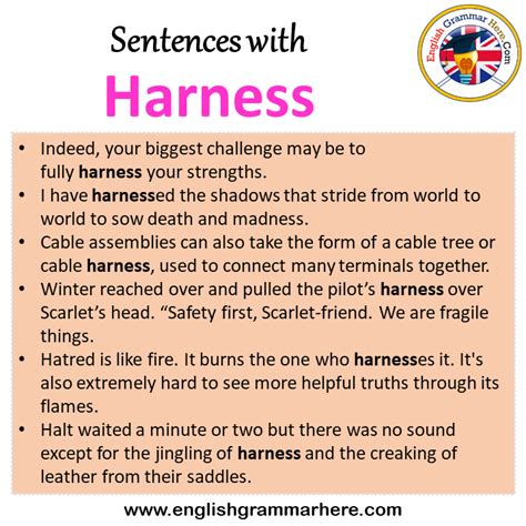 sentences with harness harness in a sentence in english sentences for harness english