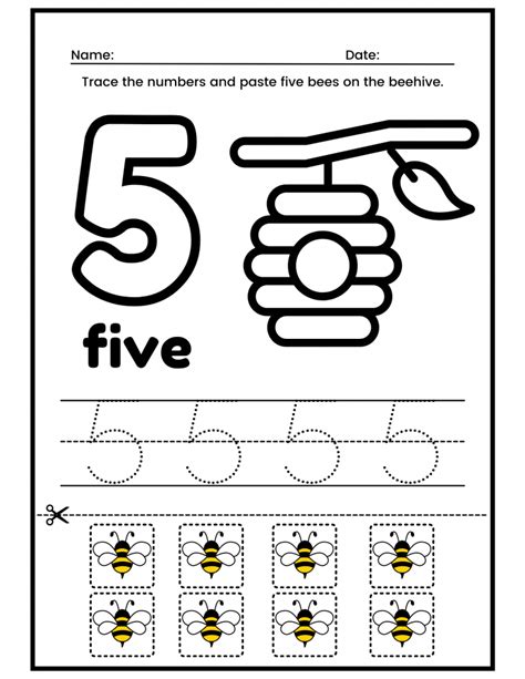 Number 5 Printable Worksheets