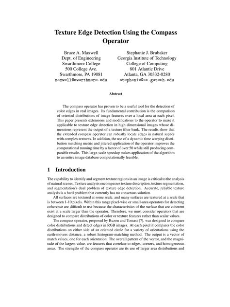 Pdf Texture Edge Detection Using The Compass