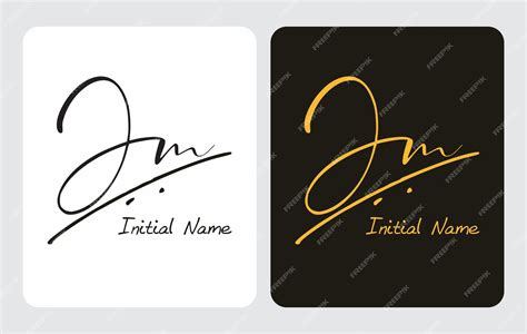 Premium Vector Jm J M Initial Handwriting Jm Initial Handwriting
