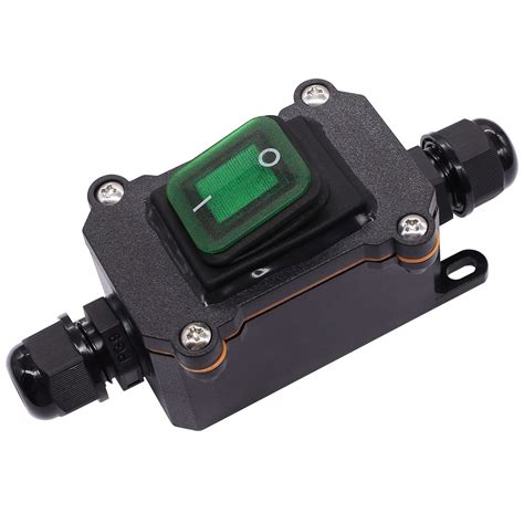 Snapklik Com Weideer 12V Switch IP67 Waterproof Inline Cord Switch ON OFF30A 24V 12 Volt Green