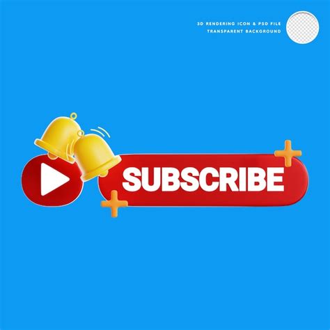 Premium PSD | 3d subscribe button red button subscribe to channel on white background 3d rendering