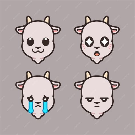 Premium Vector Set Of Cute Goat Stickers