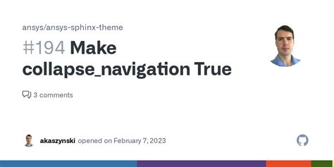 Make Collapse Navigation True Issue Ansys Ansys Sphinx Theme GitHub
