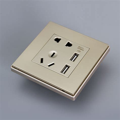 90mm Big Button 1 5 Panels Connected HD Mi USB Shaver Electric Wall Socket Electrical Switch