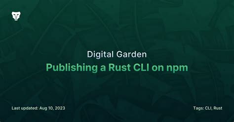 Publishing A Rust Cli On Npm