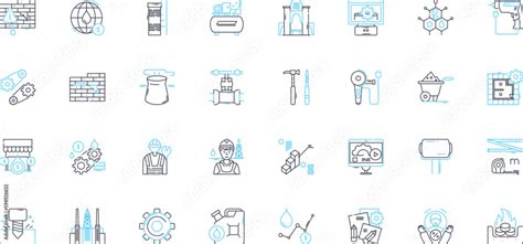 Vetor De Computer Engineering Linear Icons Set Coding Hardware Software Digital Algorithm