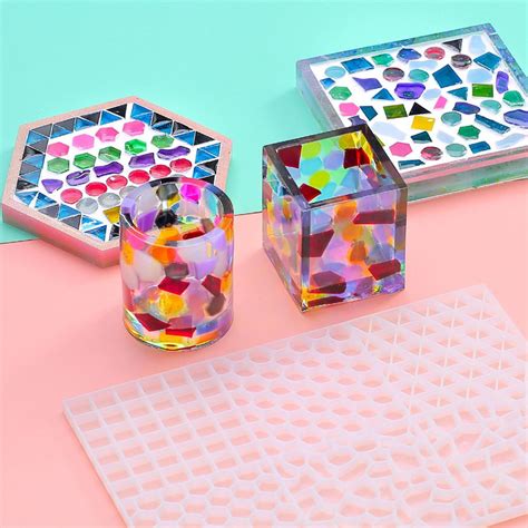 Badu Bg Силиконови форми с мозаечни частици за отливки от епоксидна смола Подложки за домашна