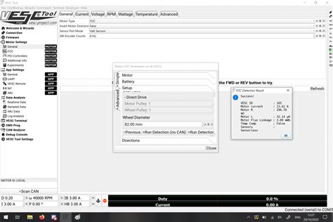 VESC FOC Detecting Running Flawlessly Motor Flipping Direction Erratically When Running In