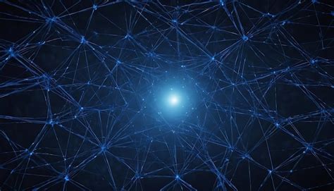 Premium Photo Abstract Connection Dots Technology Background Digital Drawing Blue Theme