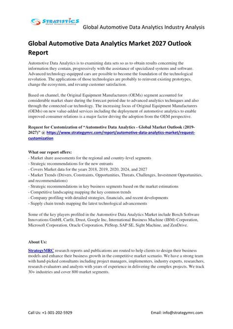 PPT Global Automotive Data Analytics Industry Report Key Players Analysis PowerPoint