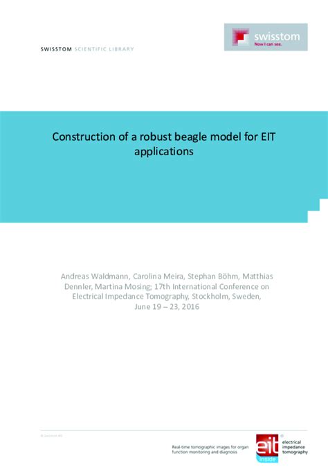 Pdf Construction Of A Robust Beagle Model For Eit Applications