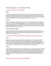 BIT 200 Cloud Computing Summary Notes Cloud Computing Topic Summary