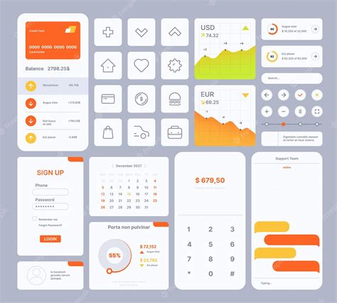 Premium Vector Web Ui Templates User Kit Digital Infographic Elements Dividers Search Bar