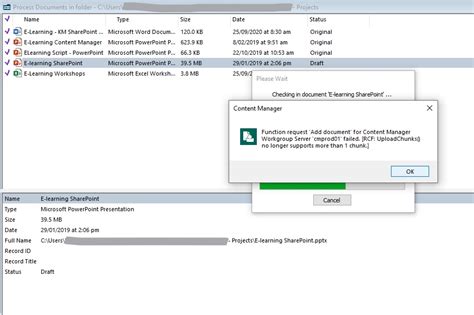 sharepoint online onedrive upload error uploadchunks no longer