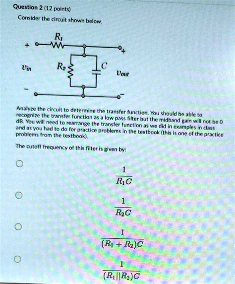 Solved Question 2 12 Points Consider The Circuit Shown Below R