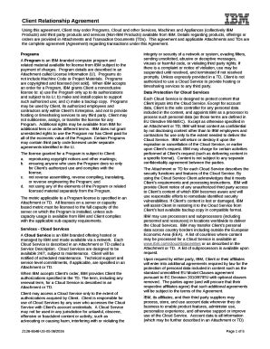 Fillable Online IBM Client Relationship Agreement Fax Email Print PdfFiller