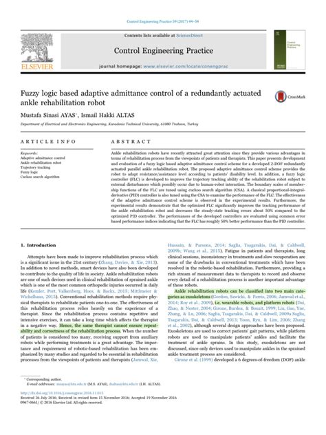 Fuzzy Logic Based Adaptive Admittance Control Of A Redundantly Actuated Pdf Anatomical Terms