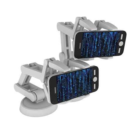 Premium Photo Robotic Arm With Binary Code 3d