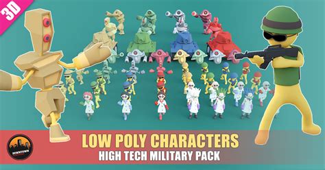 Low Poly Characters High Tech Military Pack 3d Characters Unity