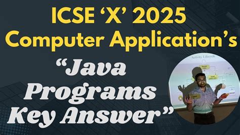 Icse X 2025 Computer Applications Key Answer Part 3 2025 Suprith Java Education Trending