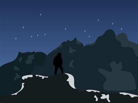 Flat Design Night Sky View Vector Illustration 15272532 Vector Art At Vecteezy