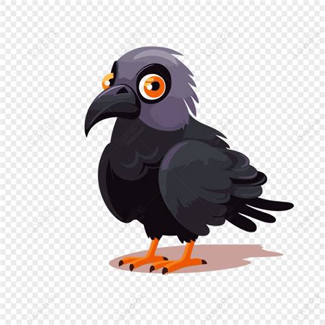 까마귀 클립 아트 긴 검은 머리 만화와 귀여운 까마귀와 재미있는 얼굴 벡터 유기체 독수리 Png 일러스트 무료 다운로드 Lovepik