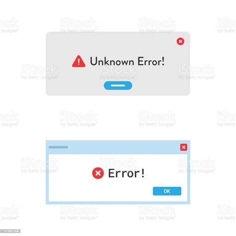 error message window set vector design on white background stock