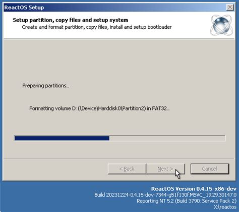 1st Stage Gui Setup Part 3 December 2023 First Tests Reactos Project