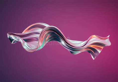 Abstract Metallic Waveform Sculpture On Gradient Pink Background Creative Trend Immersive